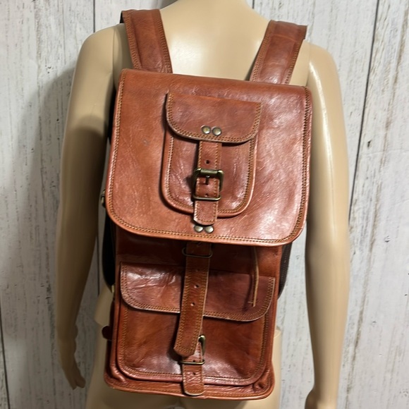 Vintage | Bags | Vintage Leather Backpack | Poshmark